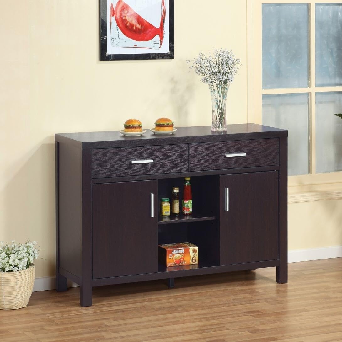 Amazon.com - Overstock Q-Max Contemporary Buffet Table with 2 Top ...