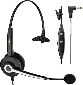 Amazon.com: Wantek Phone Headset with Microphone Noise Cancelling ...