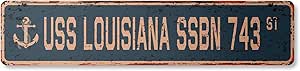 Amazon.com : USS Louisiana SSBN 743 Vintage Plastic Street Sign us Navy ...