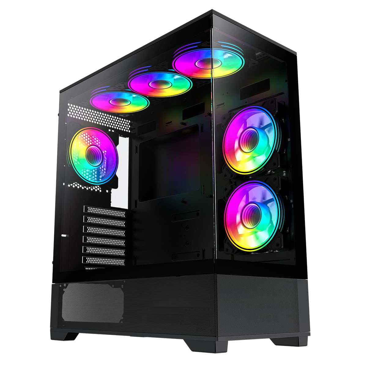 Buy GameMaxVista Black Dual Tempered Glass Panelling ATX PC Gaming Case ...