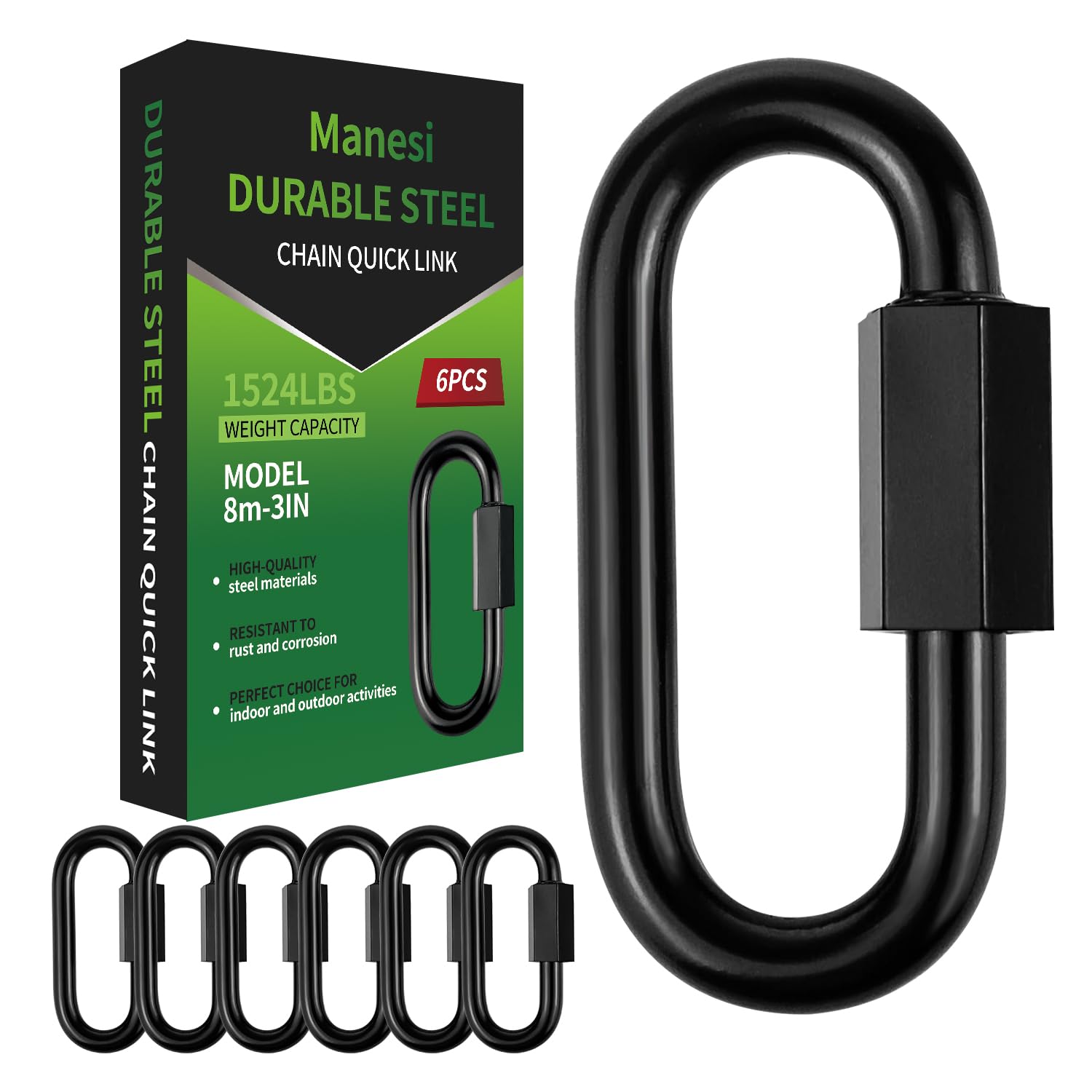 Snapklik.com : 3" Chain Quick Links, 6 Pcs 5/16" Marine Grade Screw ...