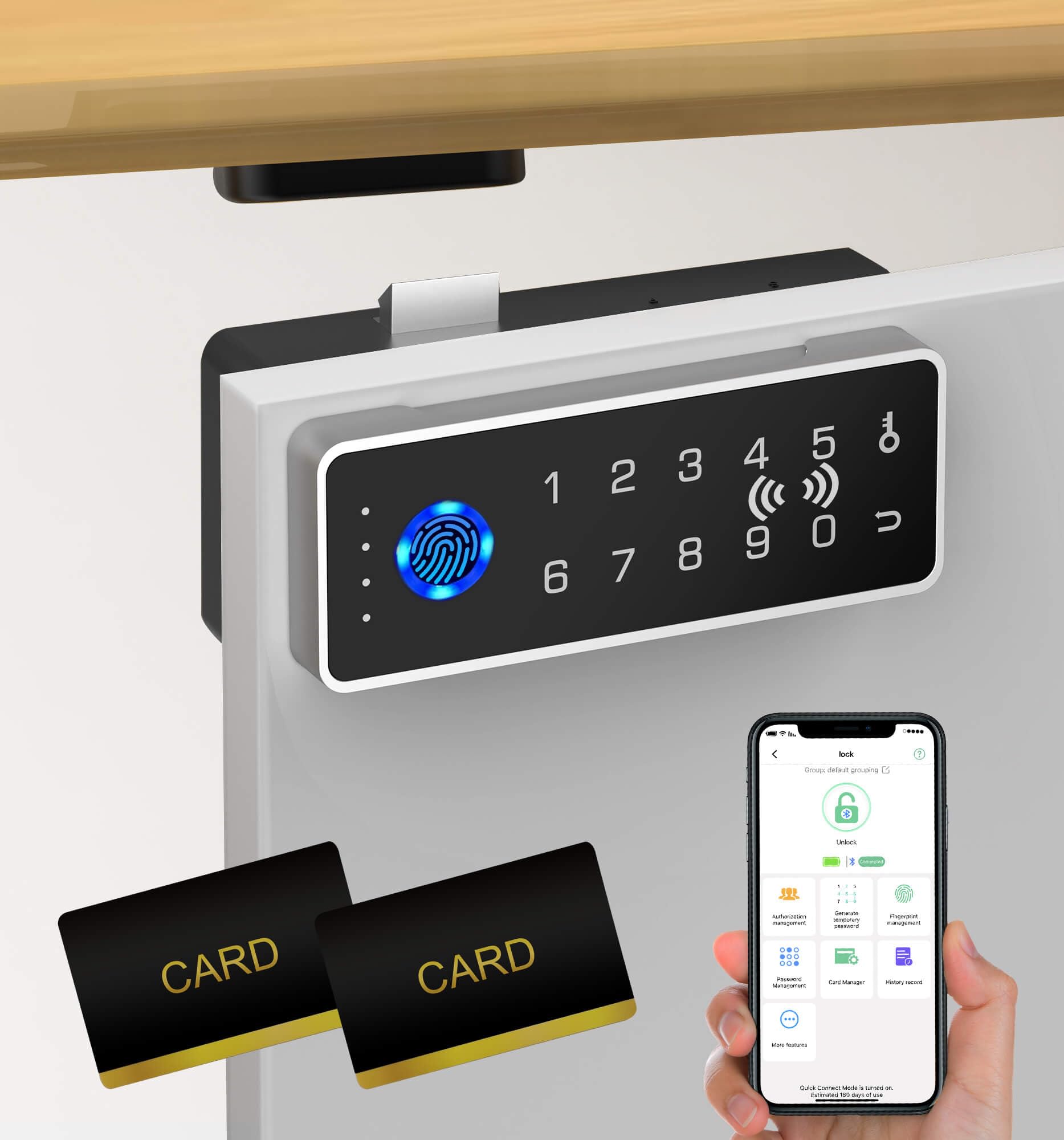 Snapklik.com : Anweller Smart Cabinet Lock, Fingerprint Code RFID ...