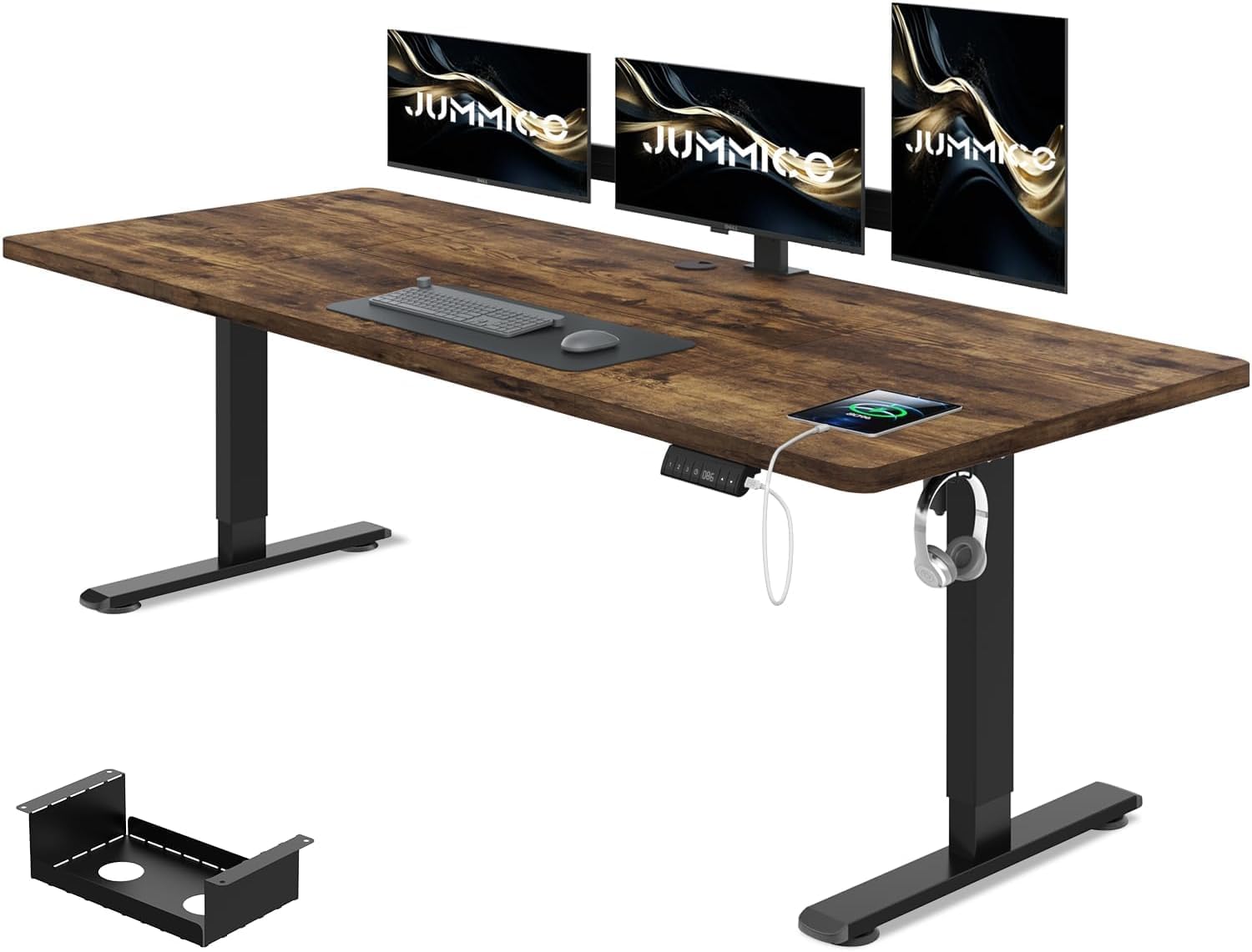 JUMMICO 160 x 80 cm Electric Standing Desk with USB Charging, Sedentary ...