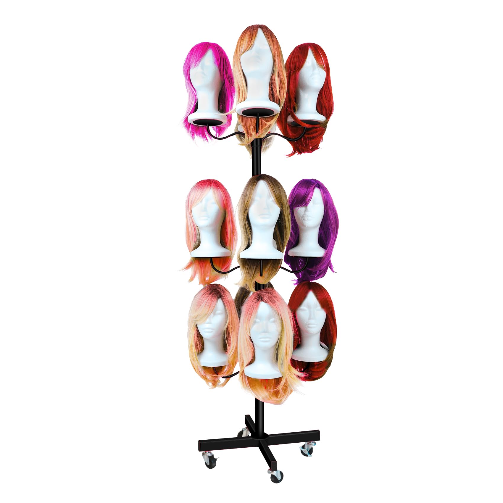 Amazon.com: Lhysn Wig Head Stand for Styling 12-Head Wig Holder for ...