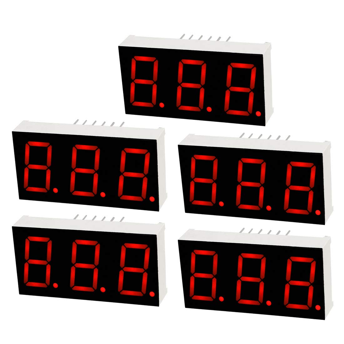 Amazon.com: uxcell Common Anode 12 Pin 3 Bit 7 Segment Display 1.48 x 0 ...