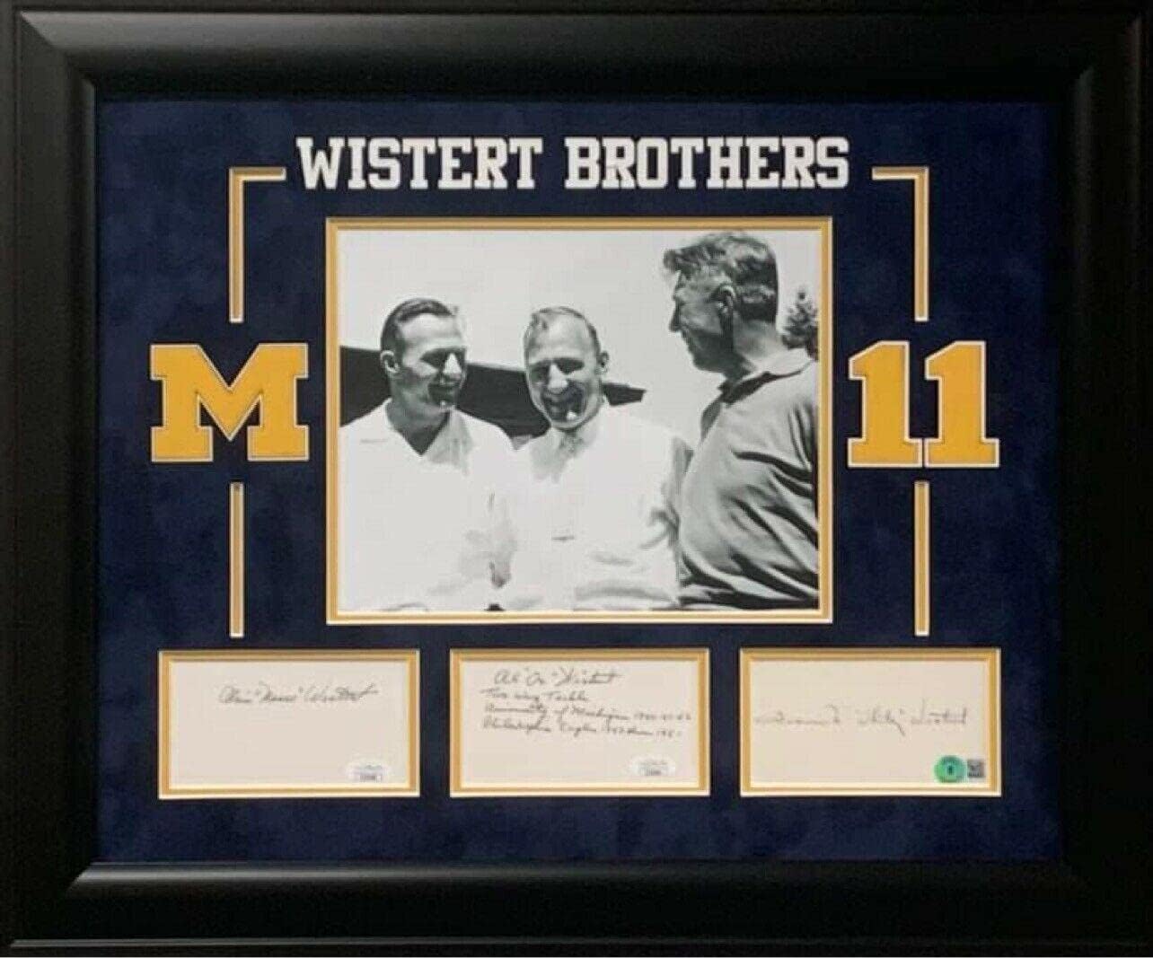 Whitey Alvin Albert Wistert Michigan Wolverines Signed Autograph Frame ...