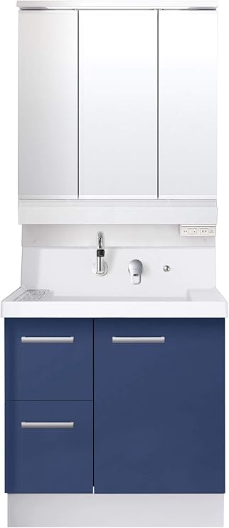 Amazon | LIXIL(リクシル) INAX 洗面化粧台 セット K1シリーズ シングルレバーシャワー水栓 引出タイプ アーバンブルー 間口750mm K1H5-755SY/B12H ...