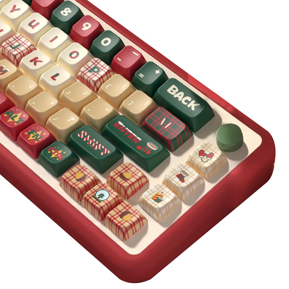 Amazon.com: Christmas Theme keycaps 158 Key PBT keycaps MDA Custom ...