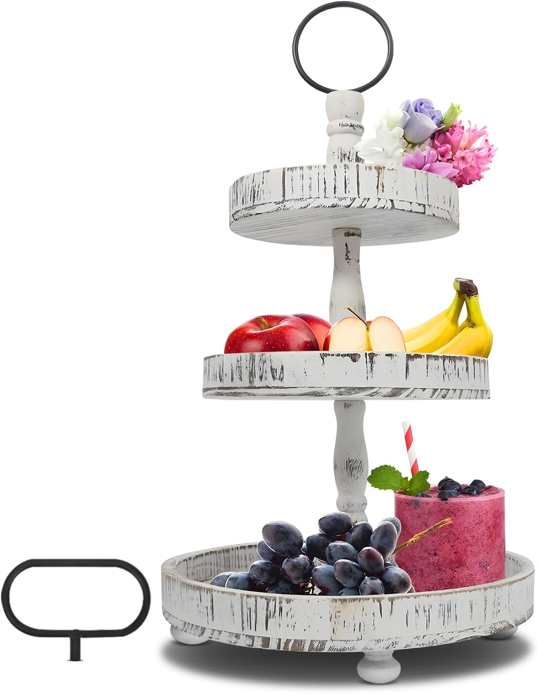 Amazon.com: Adjustable 3 Tiered Tray Stand with Interchangeable Handles ...