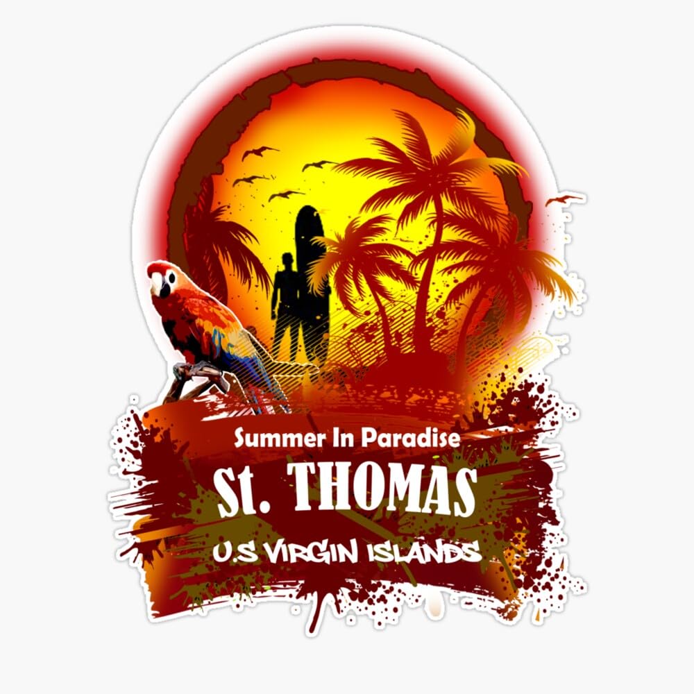 Amazon.com - St. Thomas Summer Time Vinyl Sticker Waterproof Decal ...