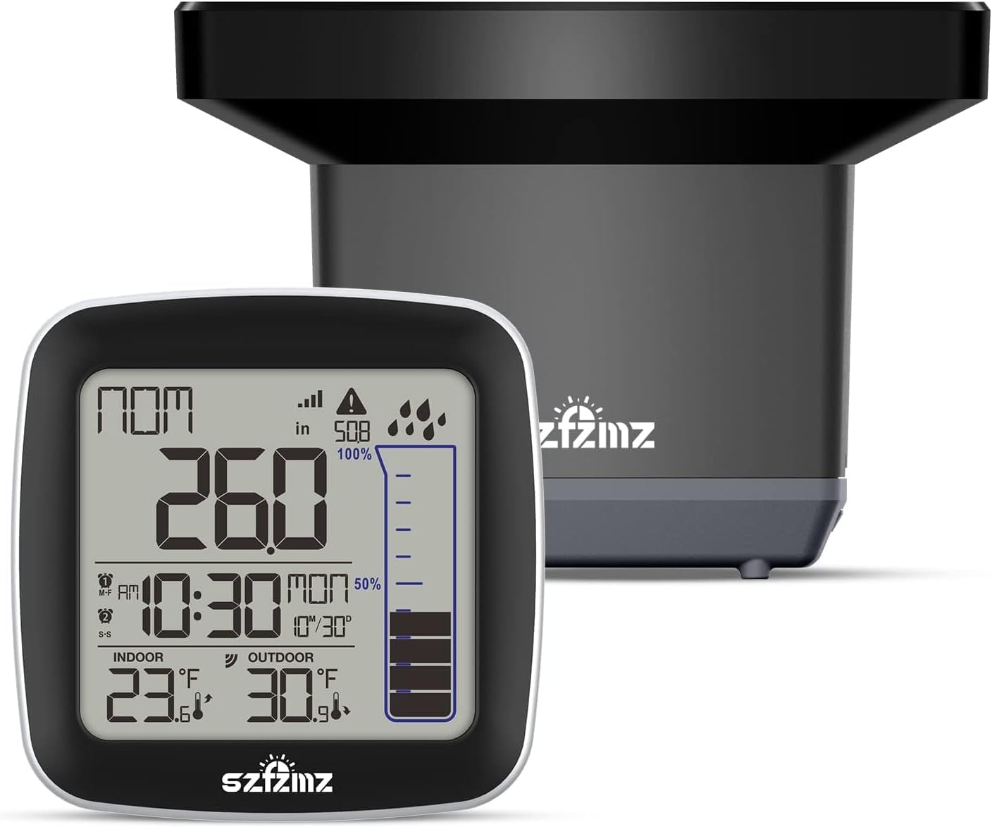 Amazon.com : SZFZMZ Wireless Digital Rain Gauge with Rainfall Alert ...