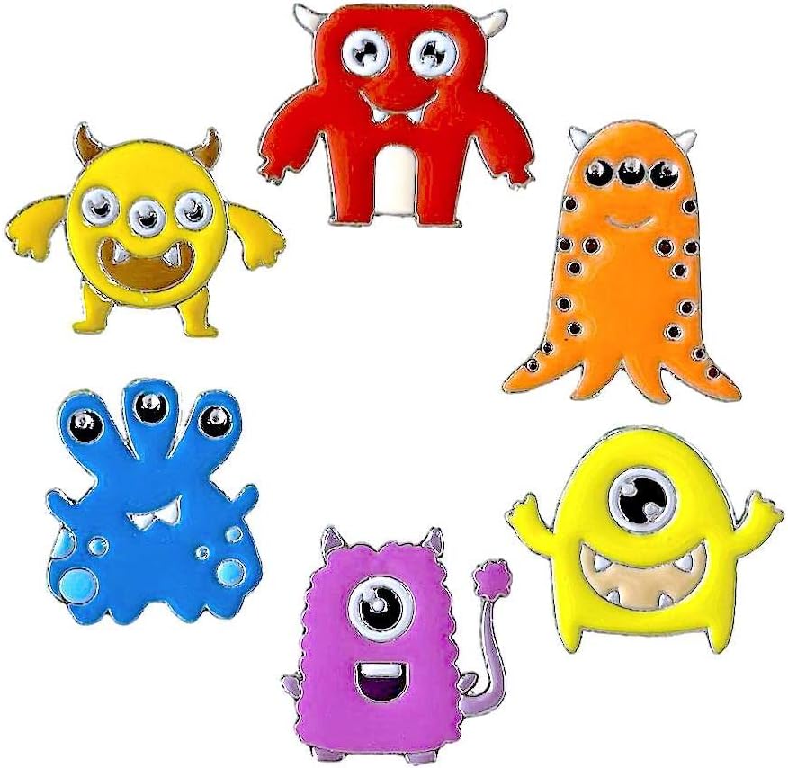 Amazon.com: Generic Wacky Fun Monster Enamel Pin Set - Set of 6 ...