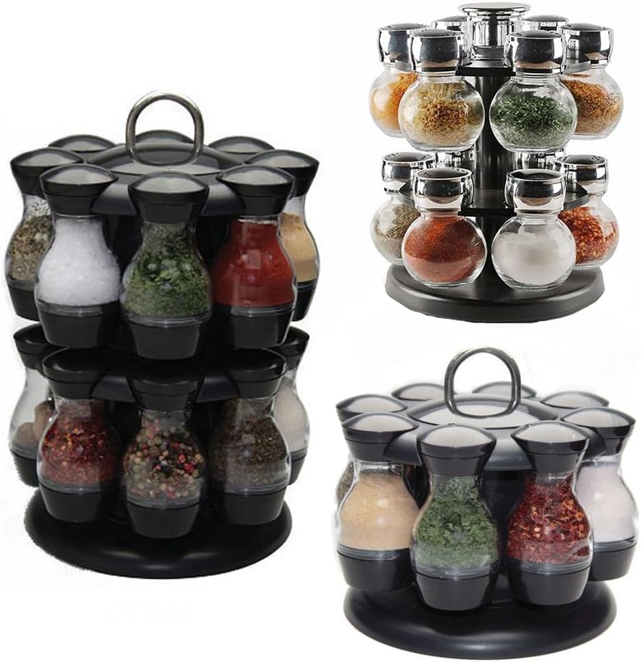 Amazon.com: Revolving Spice Rack Organizer Countertop, Spinning Spice ...