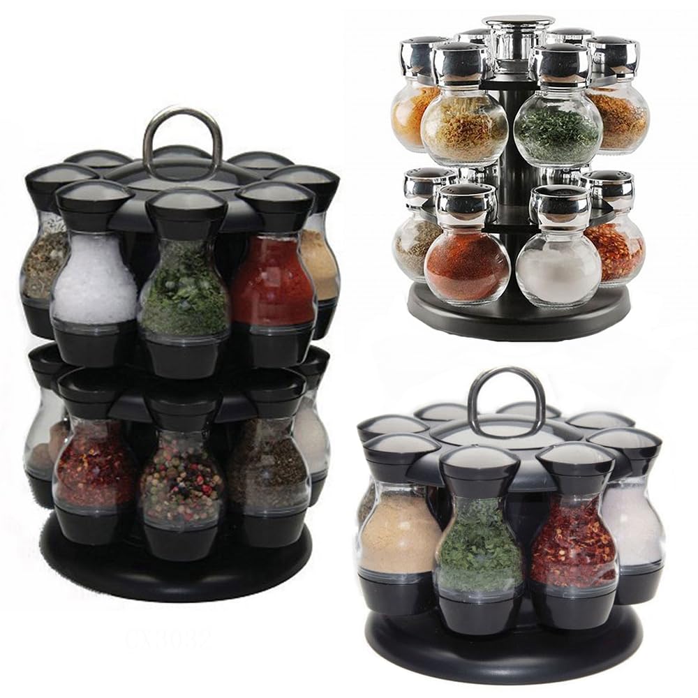 Amazon.com: Revolving Spice Rack Organizer Countertop, Spinning Spice ...