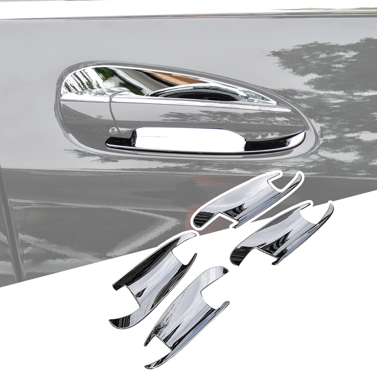 Amazon.com: Chrome Door Handle Inserts Cup trim Fit For Mercedes-Benz C ...