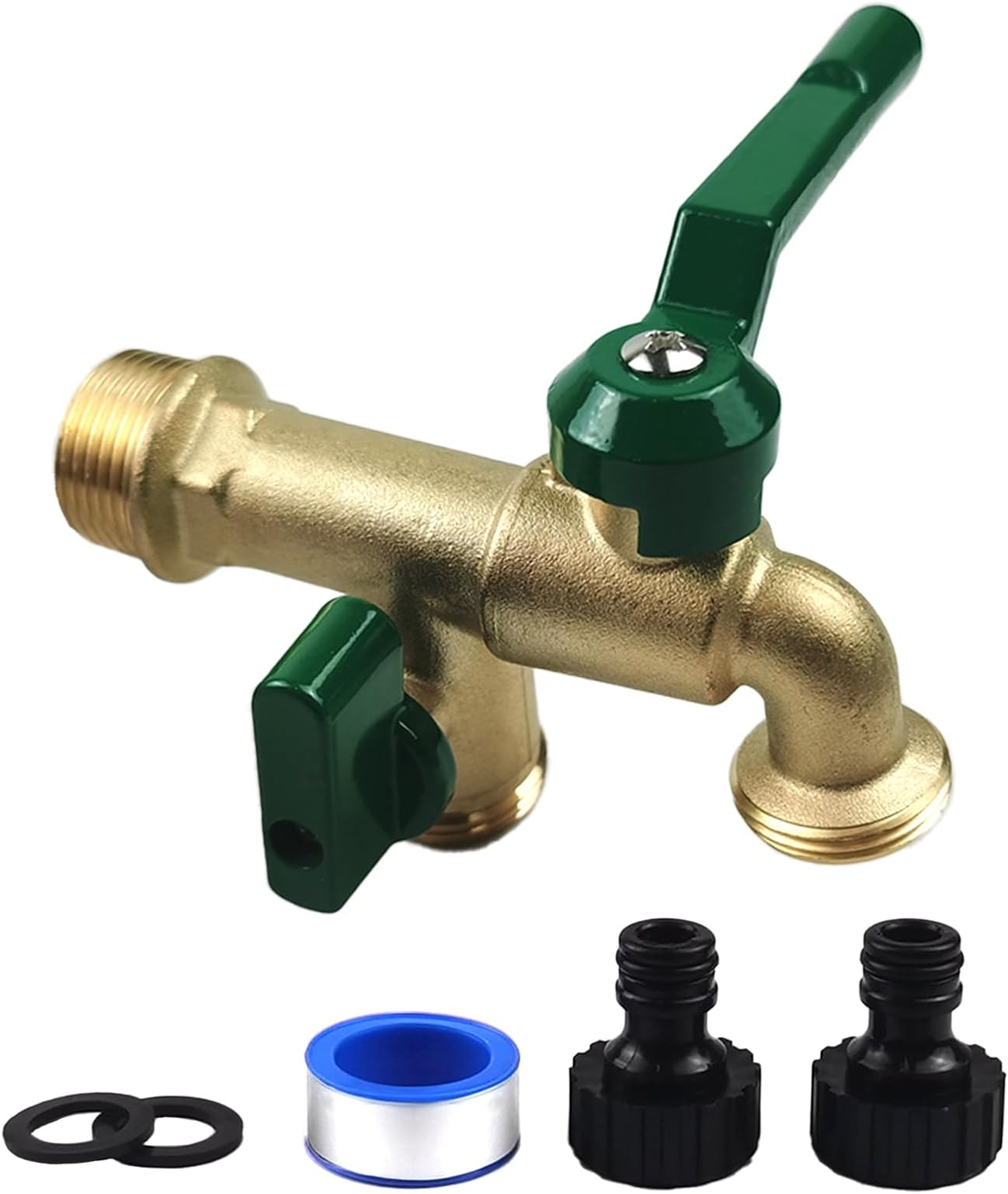 Amazon.com: Double Outdoor Faucet, Outside Tap Garden Water Faucet Wall ...