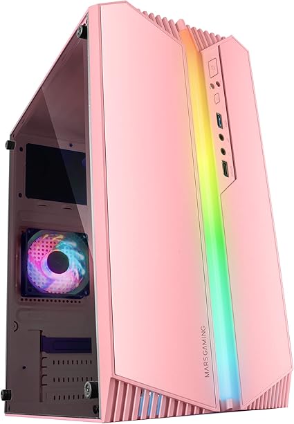 Mars Gaming MC-S1, Ultra-Compact Micro-ATX PC Case, ARGB Front Lighting ...