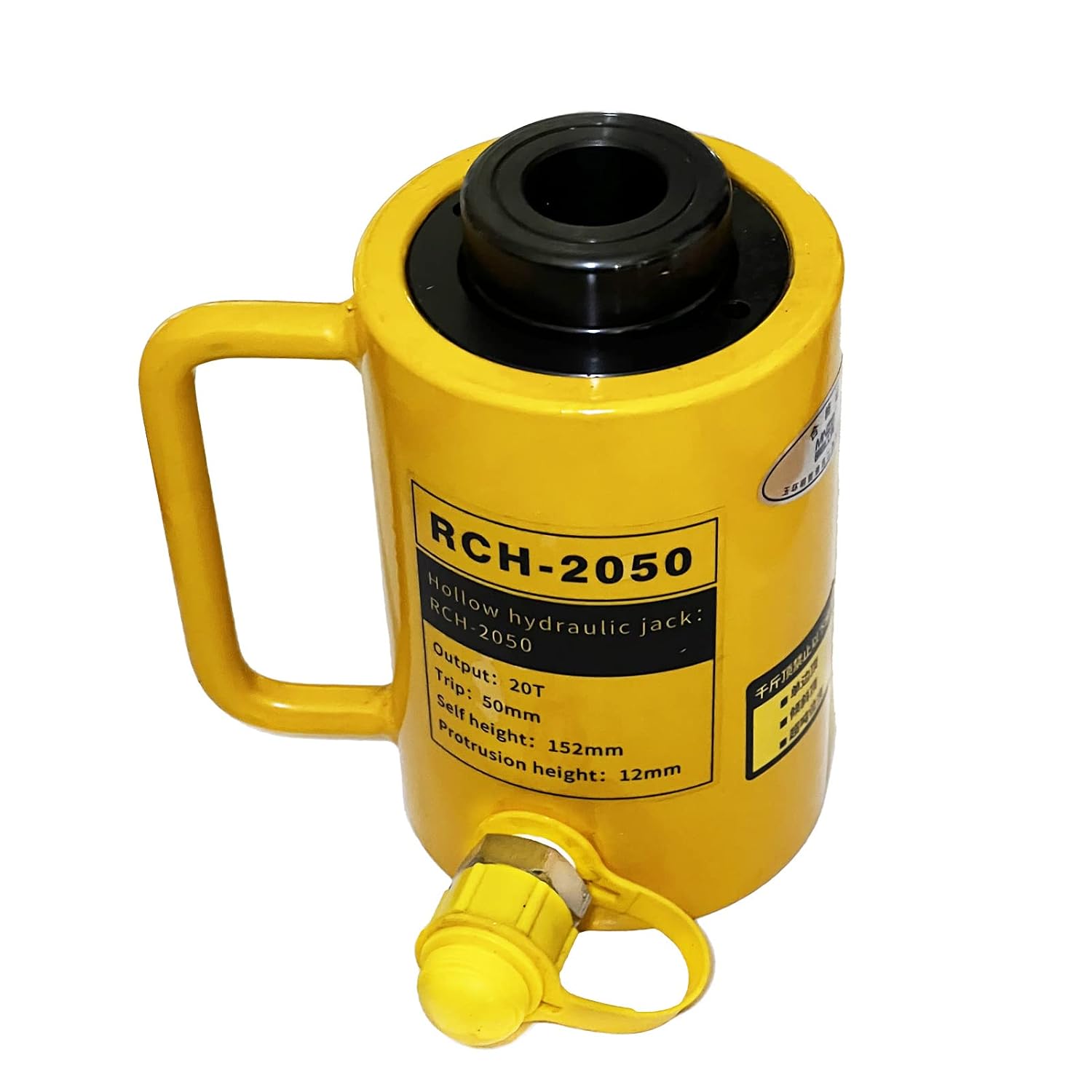 20 Ton 44000 lbs Hollow Cylinder Jack Hollow Single Acting Hydraulic ...