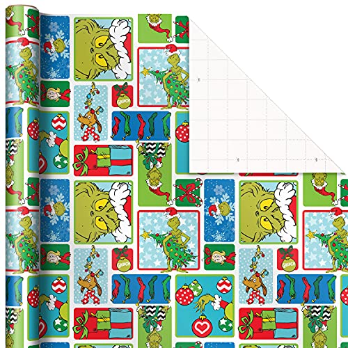 Snapklik.com : Hallmark Dr. Seuss Grinch Wrapping Paper For Kids (3 ...