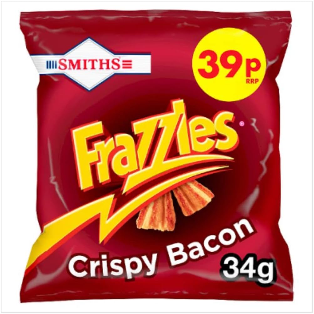 Smiths Frazzles Crispy Bacon Snacks 39p 34g x Case of 30 : Amazon.co.uk ...