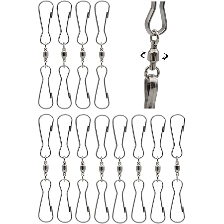 Amazon.com: TecUnite 10 Pack Swivel Hooks Clips Smooth Spinning Dual ...