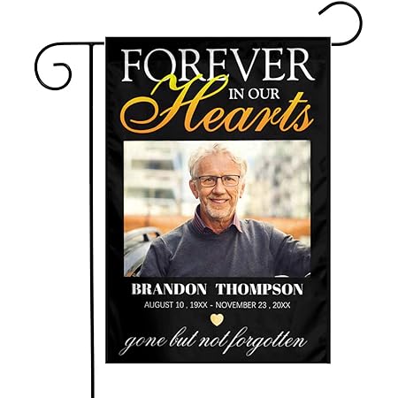 Amazon.com: Custom Memorial Flag , Funeral Sign , Personalized Garden ...