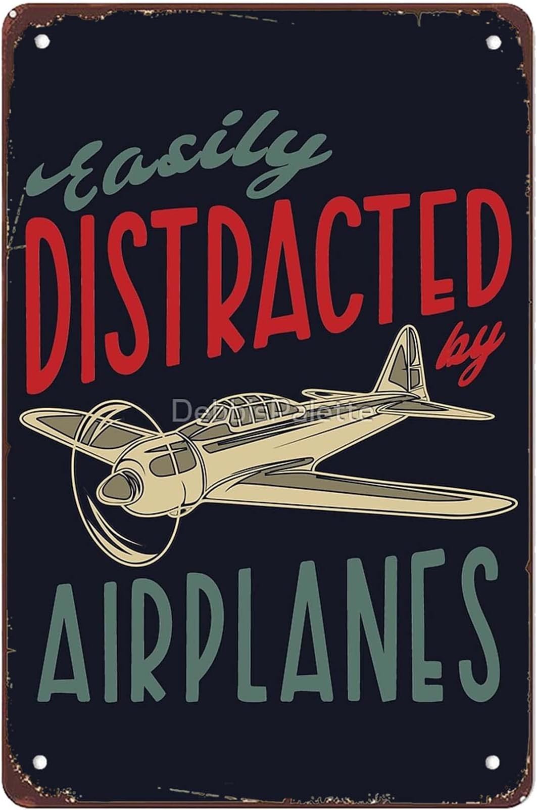 Amazon.com: Funny Easily Distracted By Airplanes Funny Airplane Lover ...