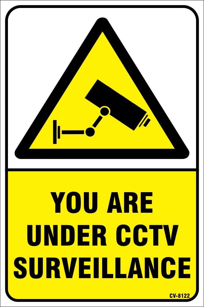 Amazing Sign Sign Board CCTV Camera Surveillance Sign Board (Set of 4 ...