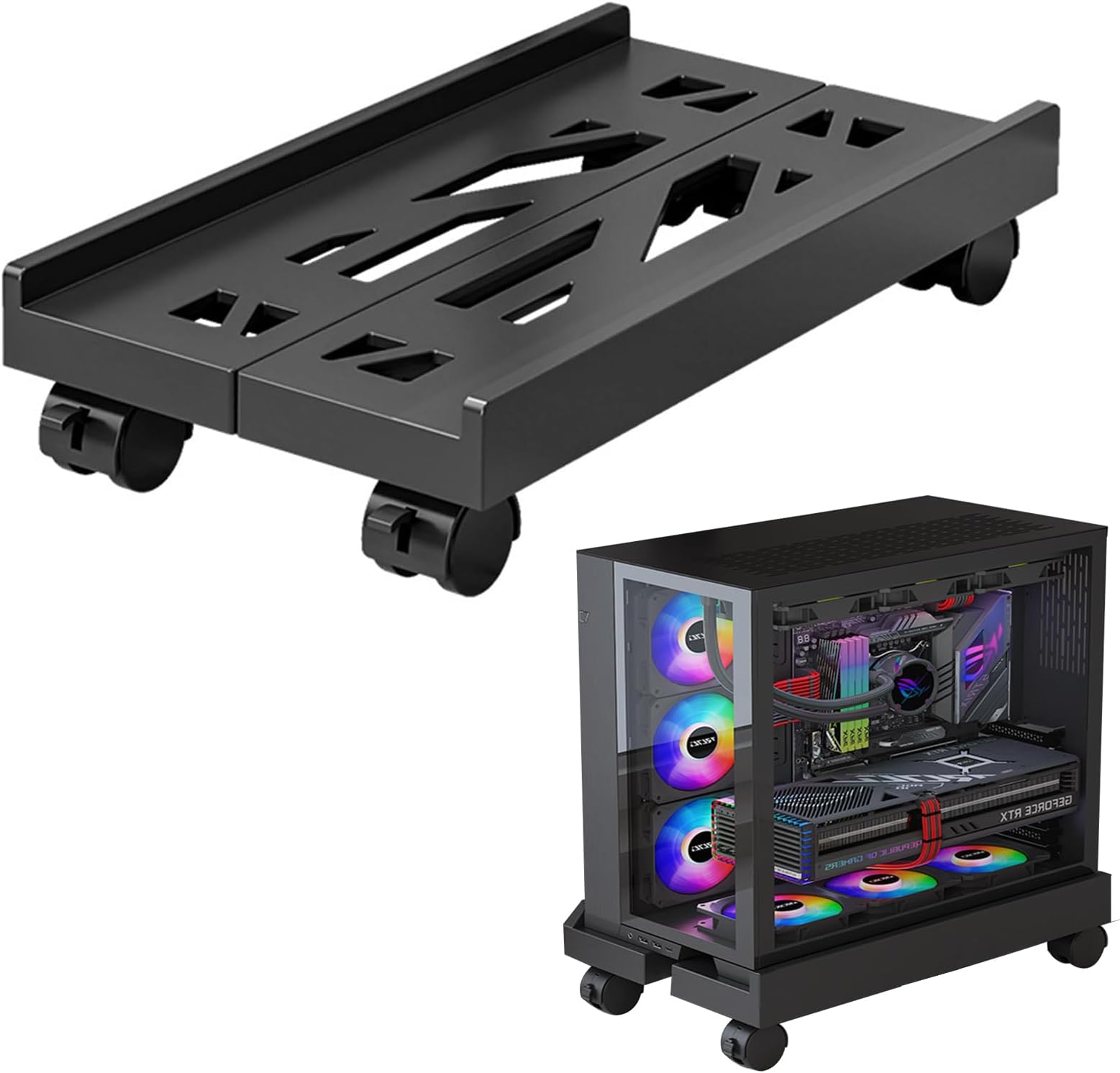 Amazon.com: Adjustable Mobile CPU Stand with 4 Caster Wheels ...