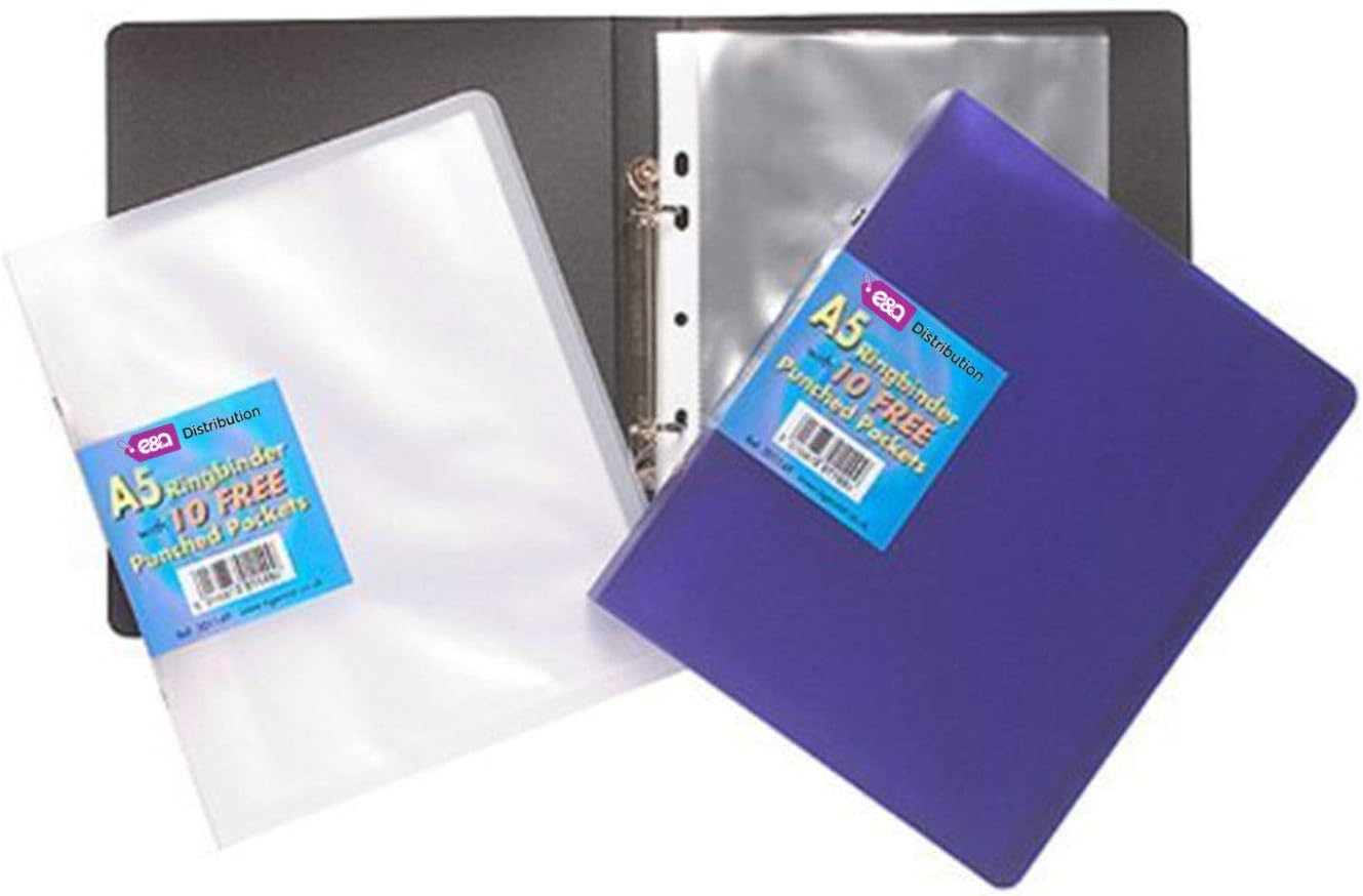 Tiger A5 slim ring binder + 10 punched pockets (single) : Amazon.co.uk ...