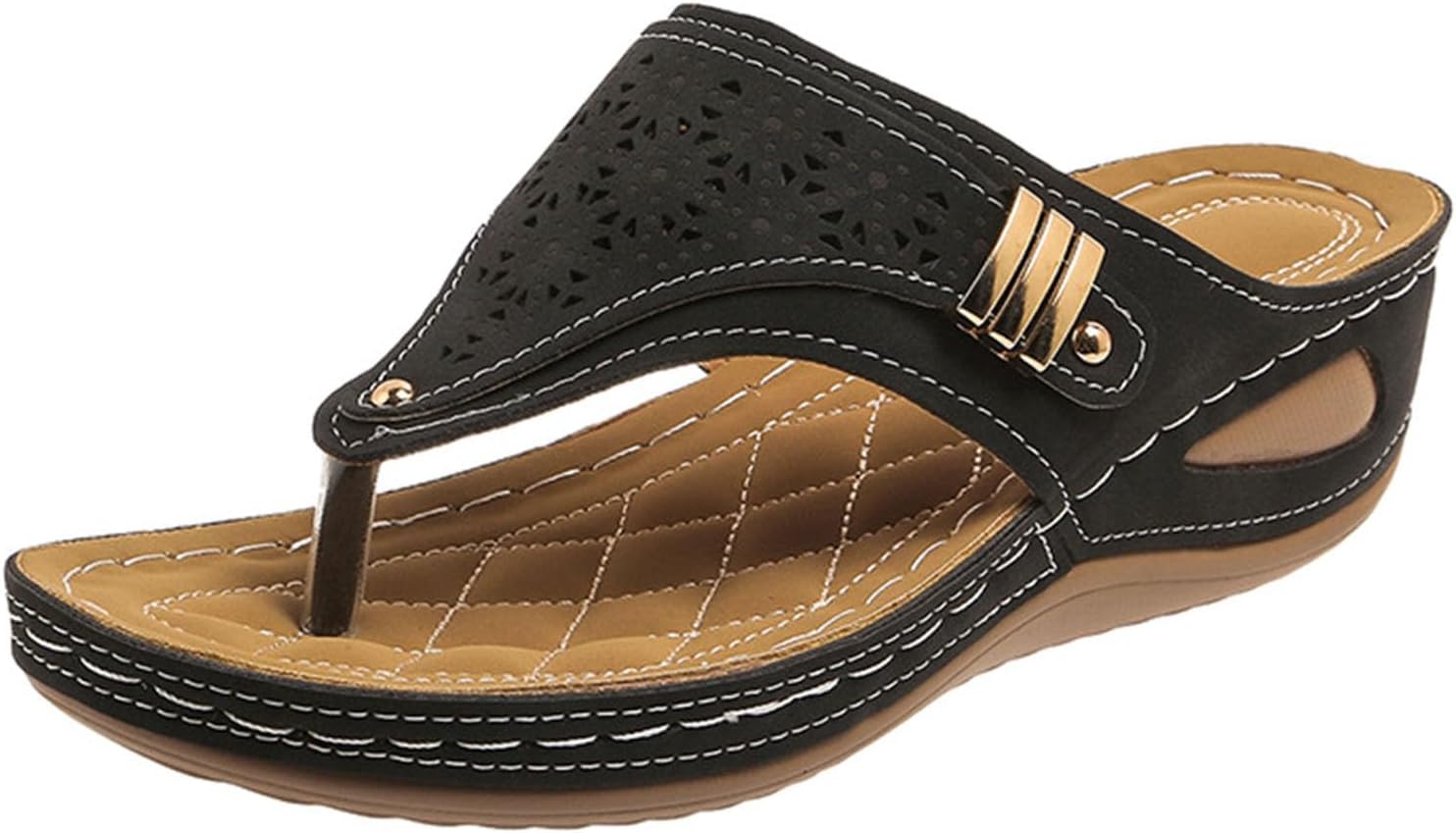 Amazon.com | Sandals Women Comfortable Women's Cushion Flip-Flops ...