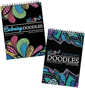 Amazon.com: ColorIt Traveling Doodles with Calming Doodles Coloring ...