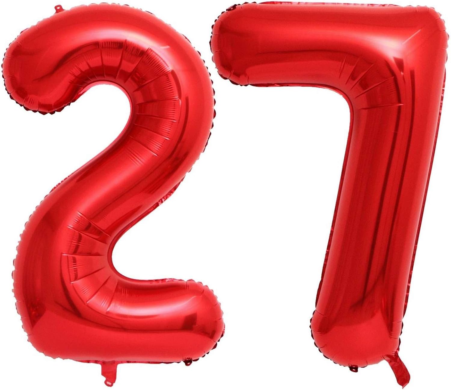 Amazon.com: Red 27 Number Balloons, 40 Inch Giant Number 27 Balloons ...