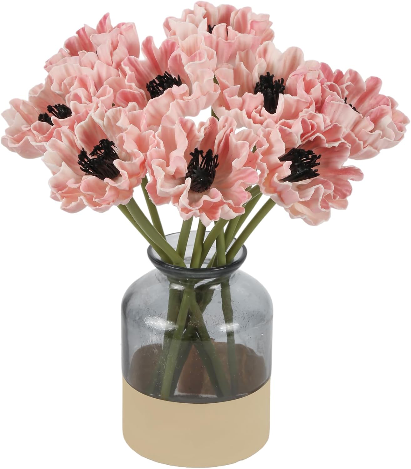 Amazon.com: IPOPU Light Pink Poppies Flowers Artificial 10PCS Real ...