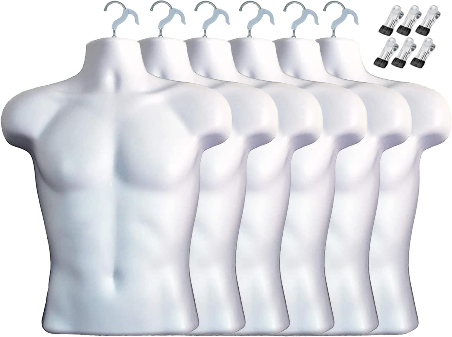 Amazon.com: DisplayTown 6 Pack White Male Mannequin Hollow Back Body ...