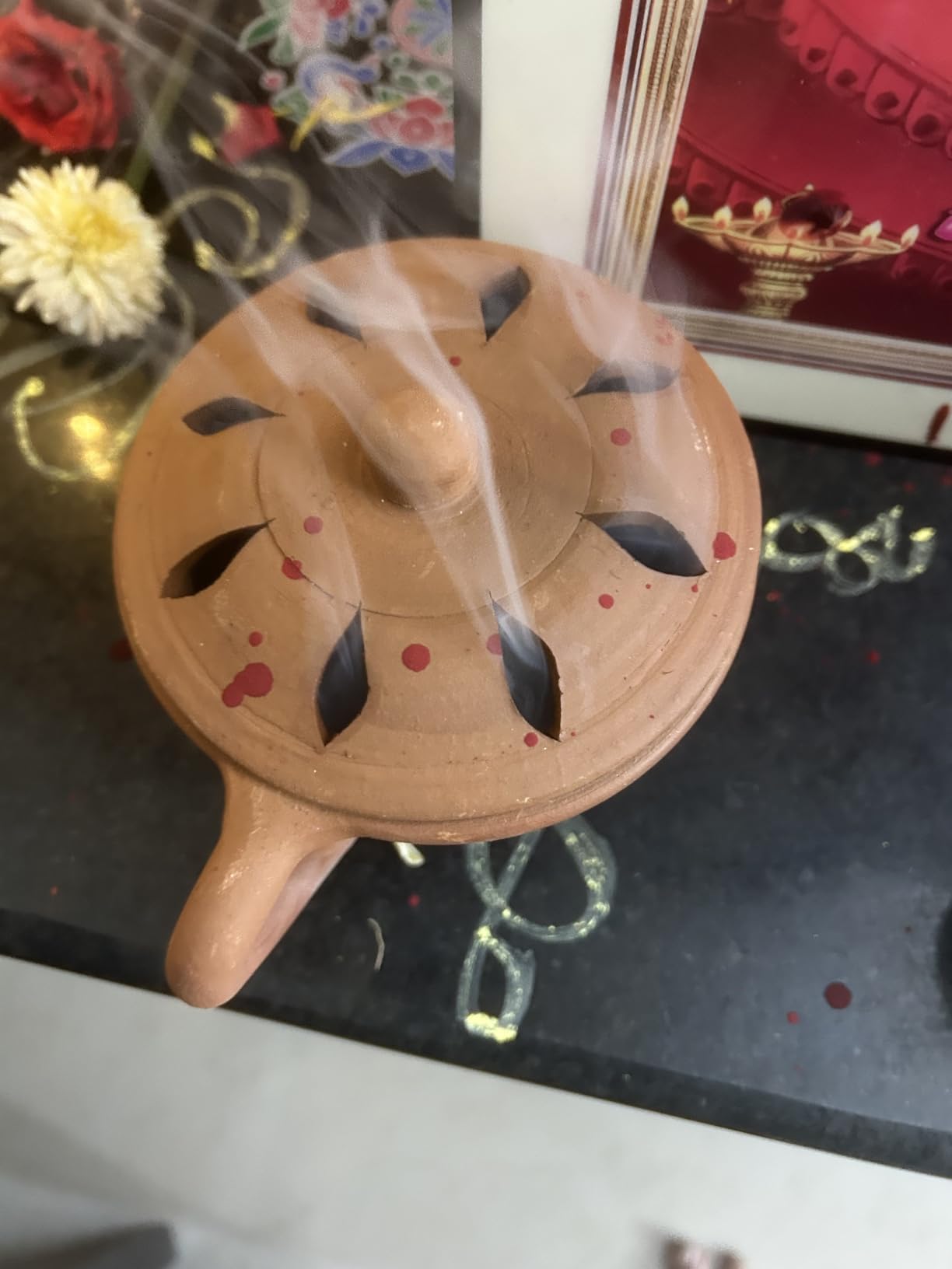 Our Rural Clay Dhoop Holder – Bengali Sambrani Burner with Lid ...