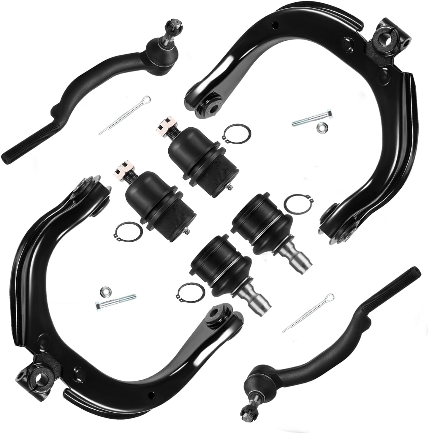 Amazon.com: 12 Pcs Front Upper Control arm With Ball Joints Tie Rod ...