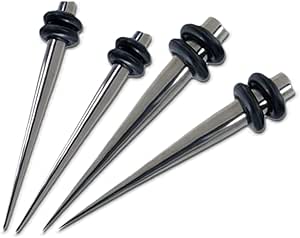 Amazon.com: Ear Tapers Steel Stretching Kit Surgical Steel Hole Tapers ...