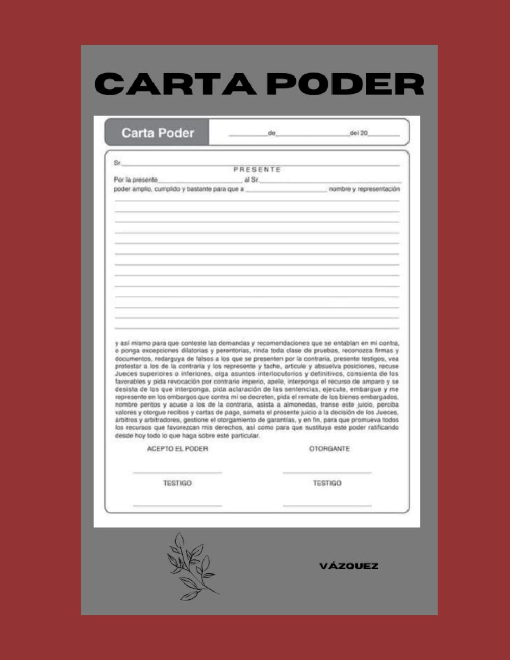 CARTA PODER: VÁZQUEZ: Books - Amazon.ca