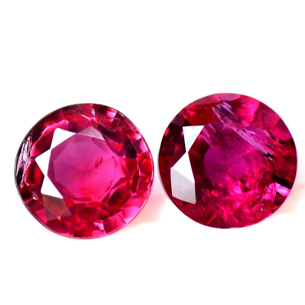 Ratnagarbha red Ruby Cut Round Shape Faceted Loose gem Stone, 4 mm 50 ...