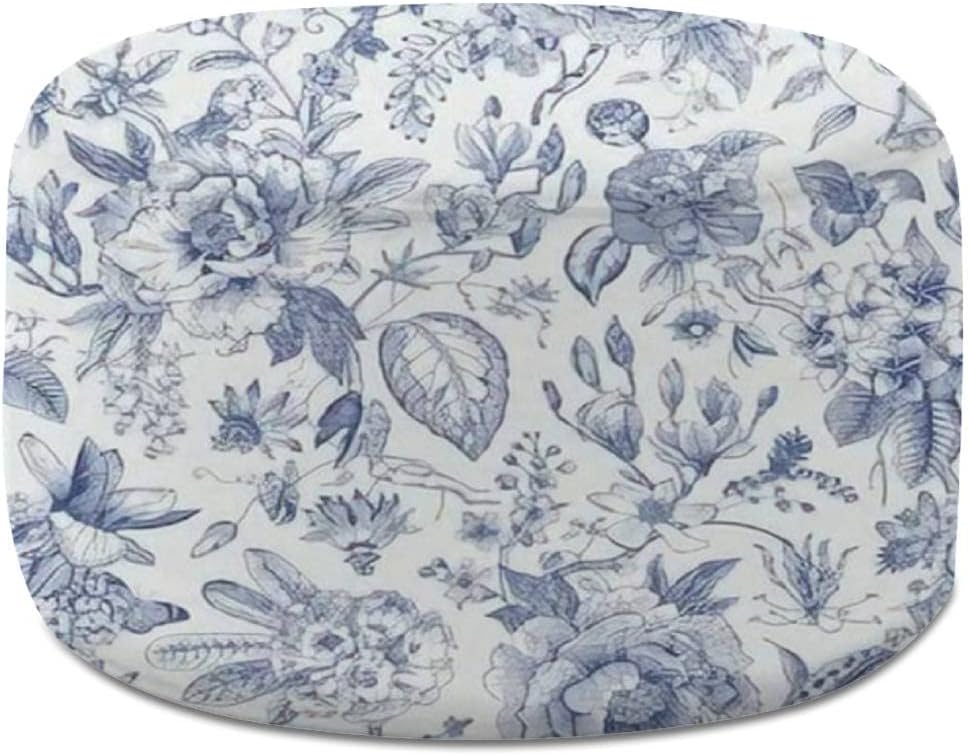 Amazon.com: Round Pouf Ottoman Bloom Vintage Floral Seamless Spring ...