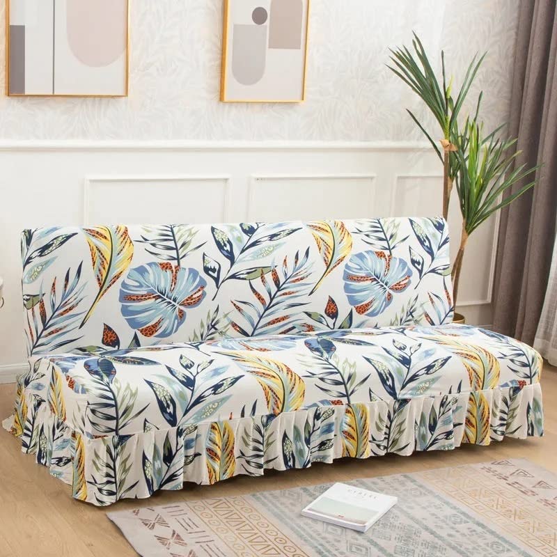 Armless Sofa Cover 2/3/1 Seater Sofa Bed Cover Futon with Skirt Armless ...