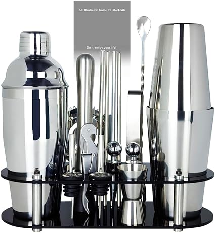 Amazon.com: 17Pcs Cocktail Shaker Set 750ml, 750/600ml Bartending Kit ...