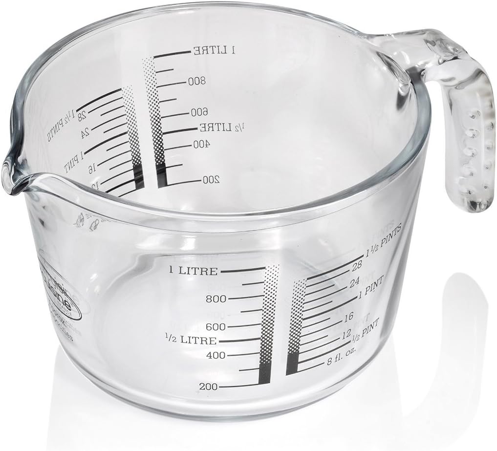 Pyrex 4936926 Glass Measuring Jug 1 L (1.75 Pints) - Transparent ...
