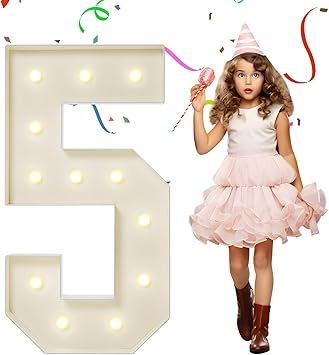 Amazon.com: eufony 4FT Marquee Numbers, Large Light Up Numbers 5 for ...