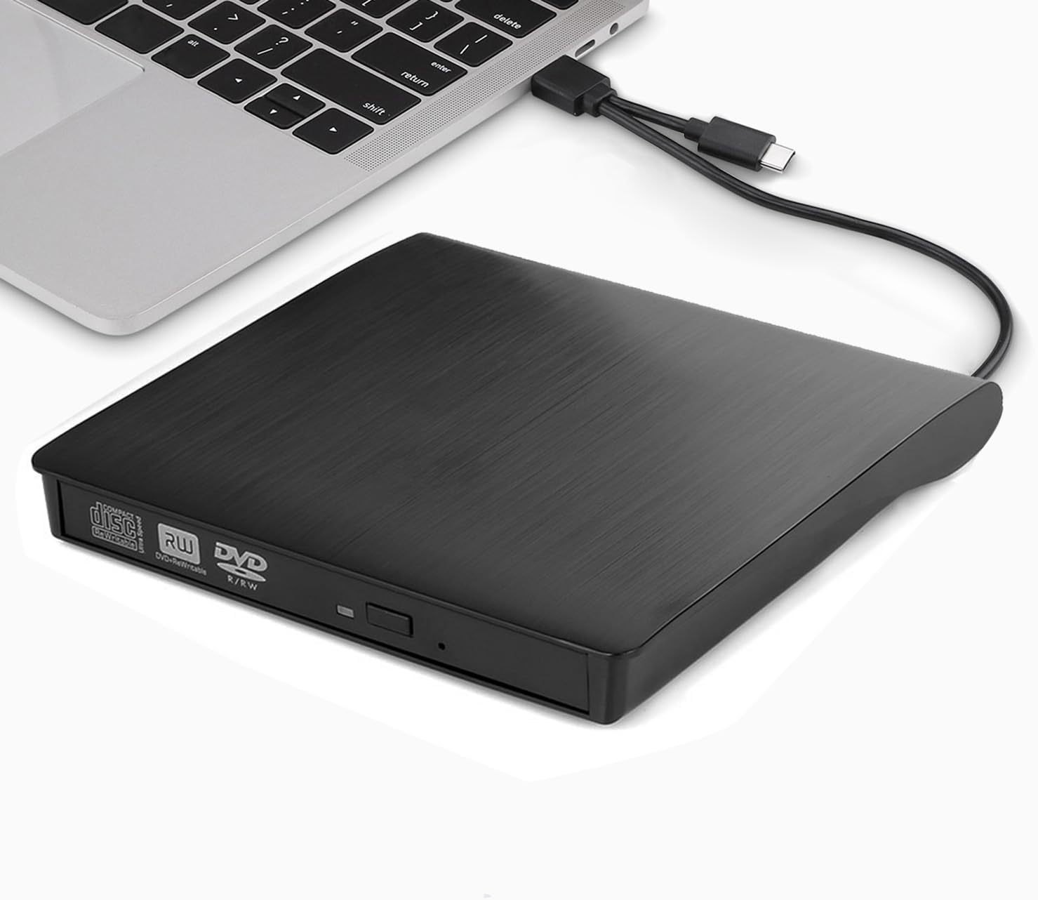 intendvision External CD DVD Drive USB 3.0 Type-C Portable Slim DVD/CD ...