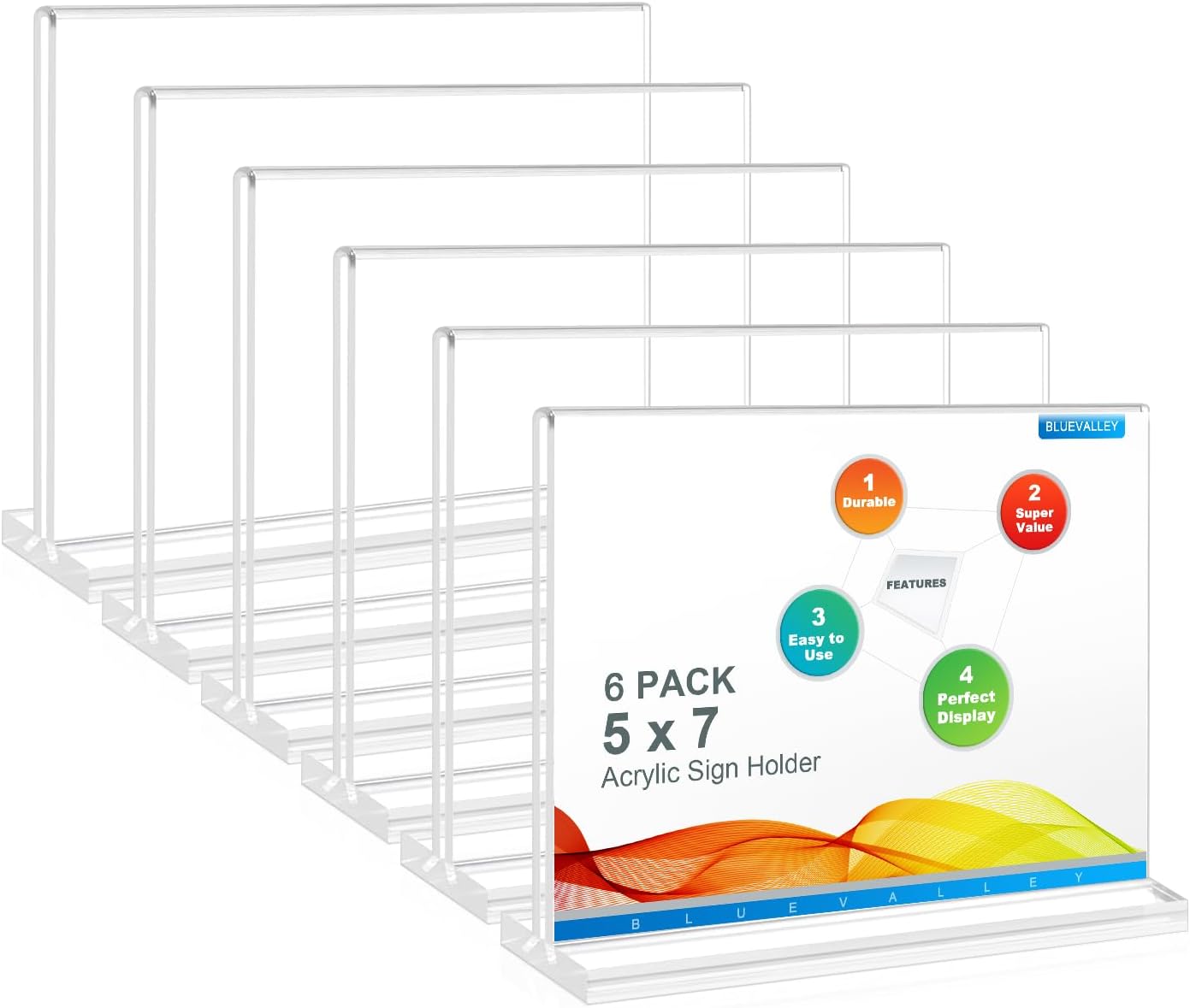 Amazon.com: BlueValley Acrylic Sign Holder 7x5 Inches, Double Sided ...