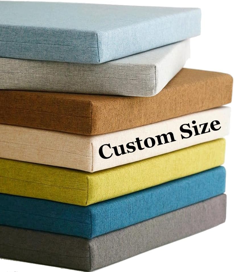 Yuly Custom Bench Cushion,Customizable Size Seat Pad,Washable Removable ...