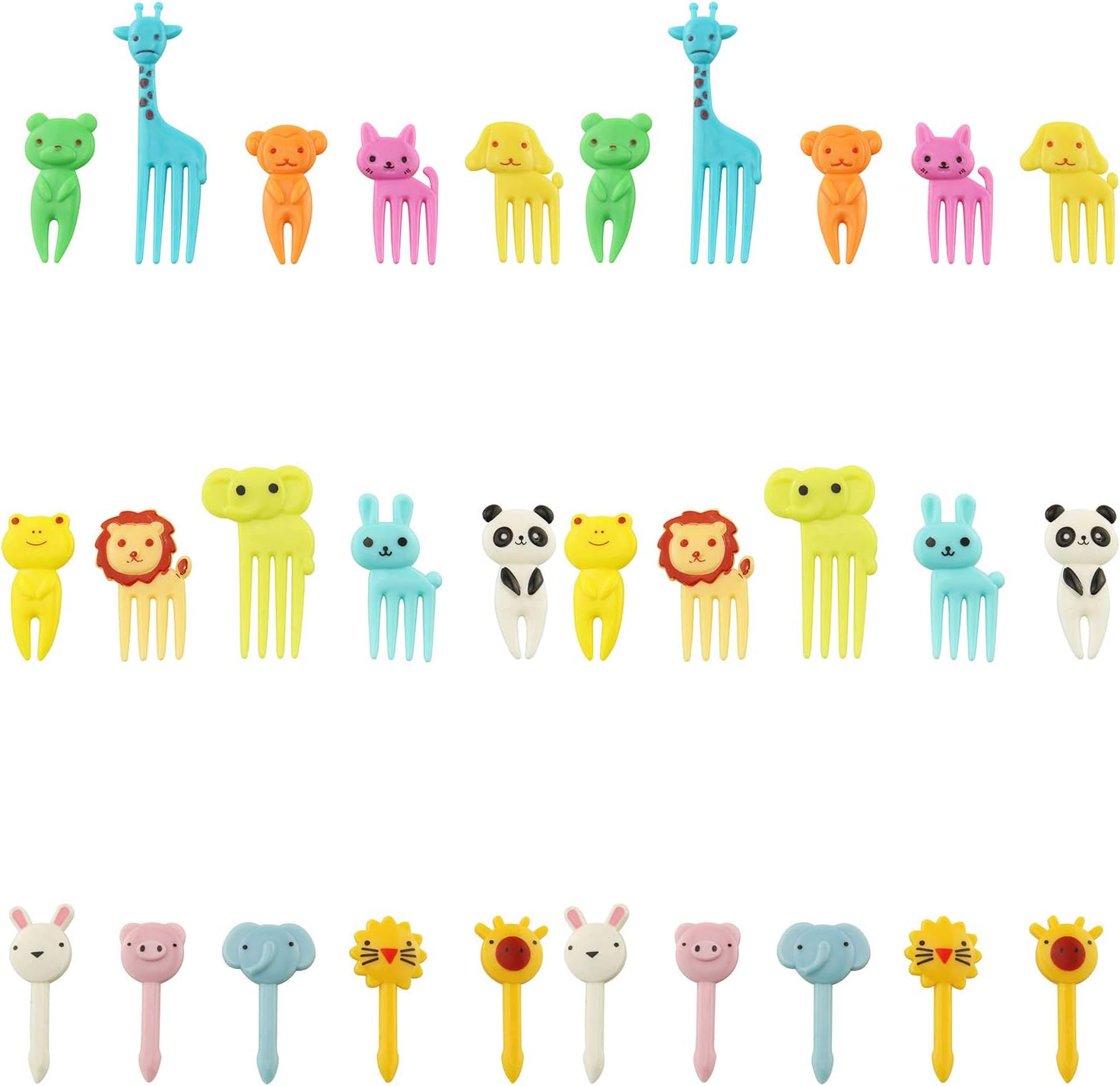 Amazon.com | Tegg Food Pick 30PCS Cute Animal Bento Decoration Food ...