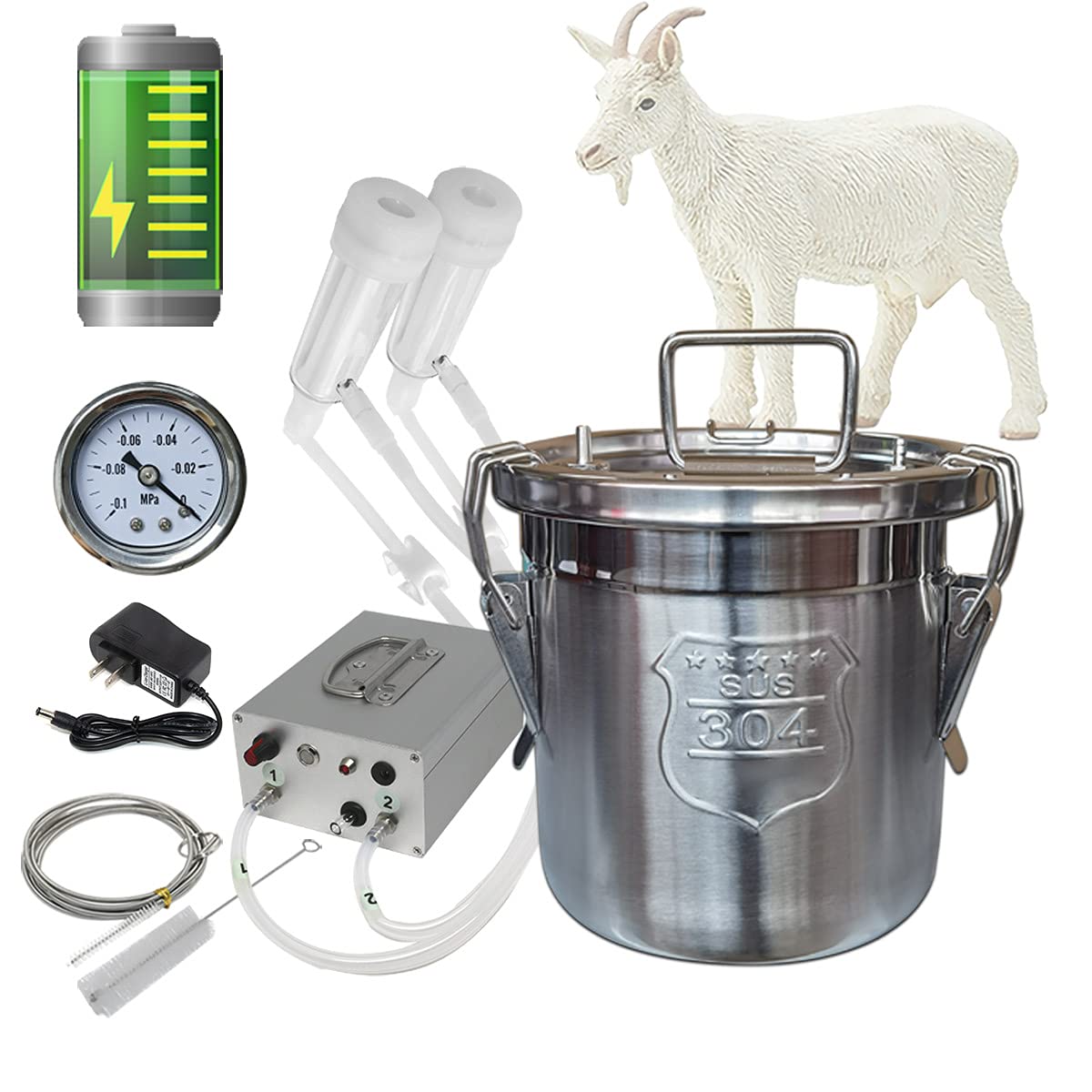 Buy Hantop 5L Goat Milking Machine, Portable Rechargeable Battery ...